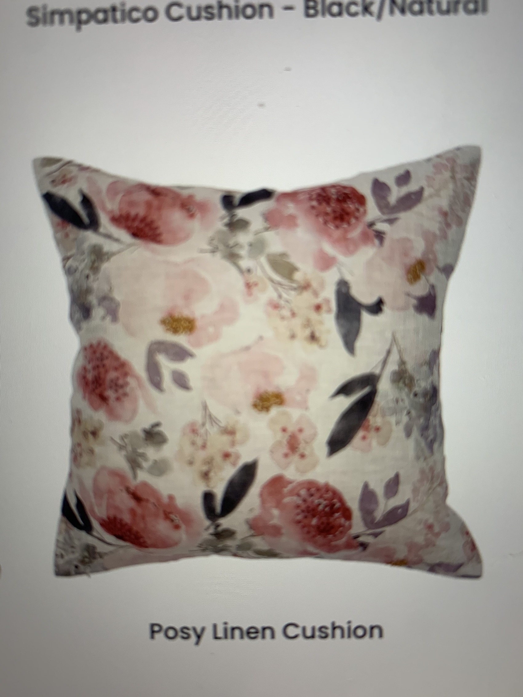 Posy Linen Cushion Pink 99 95 With Feather Insert Objects Of Interest